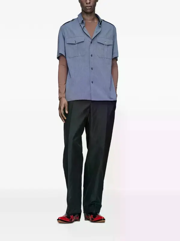 MAISON MARGIELA Folded Collar Short-sleeve Shirt