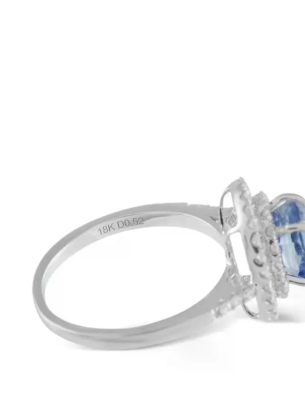 LB EXCLUSIVE Sapphire And Diamond Halo Ring