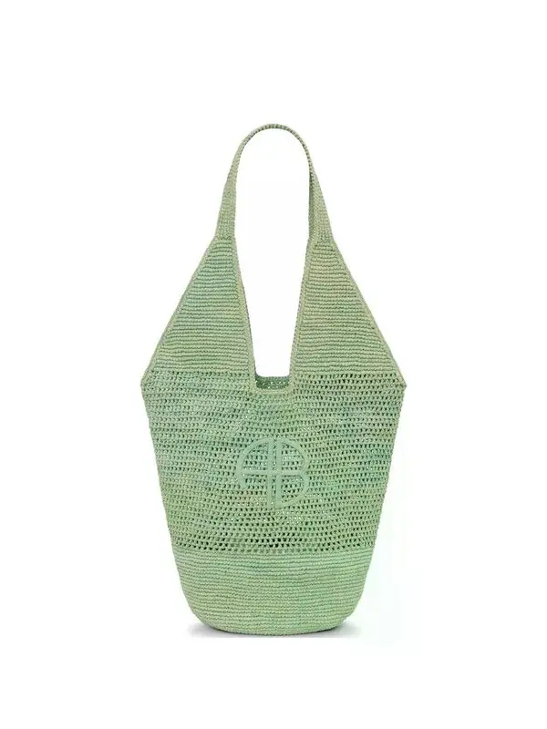 ANINE BING Leah Raffia Tote Bag - Green