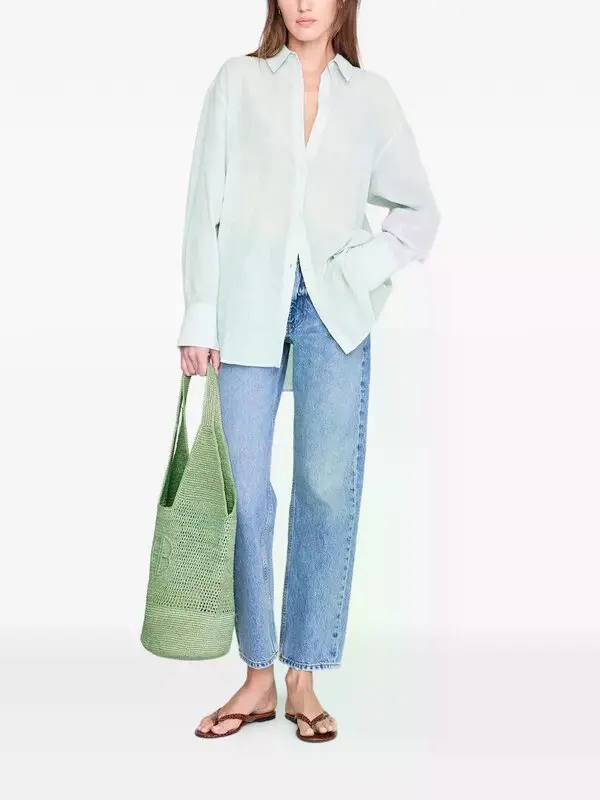 ANINE BING Leah Raffia Tote Bag - Green