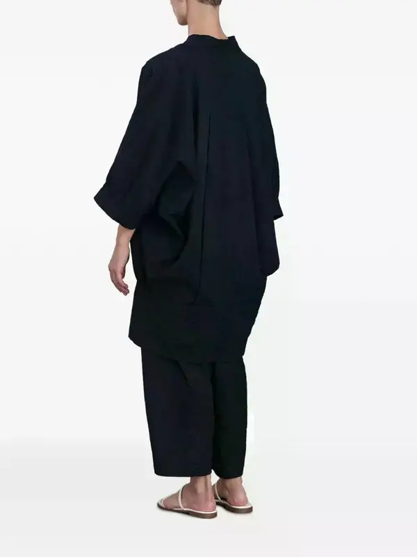 Black Crane Spoon Crinkled Oversized Jacket