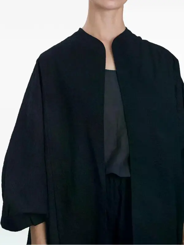 Black Crane Spoon Crinkled Oversized Jacket