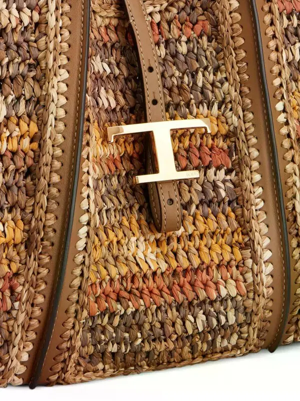 TOD'S T Timeless Woven Tote Bag