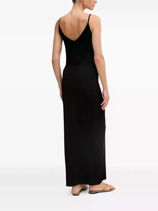 Guess Spaghetti Strap Maxi Dress With Logo Plaque