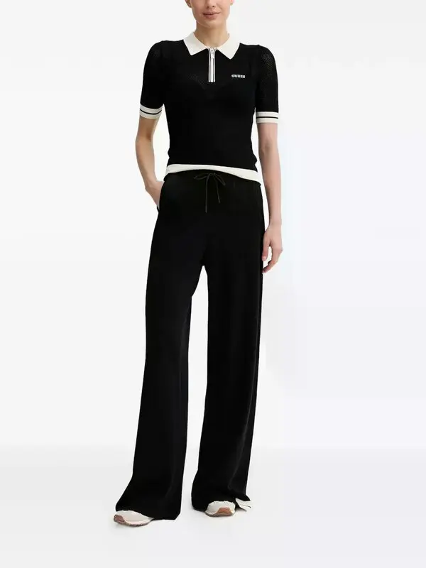 Guess Gabry Logo-embroidered Half-zip Polo Shirt