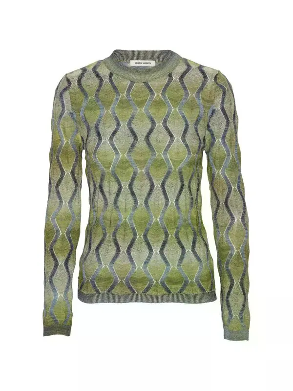 Henrik Vibskov Geometric Pattern Knit T-shirt - Green