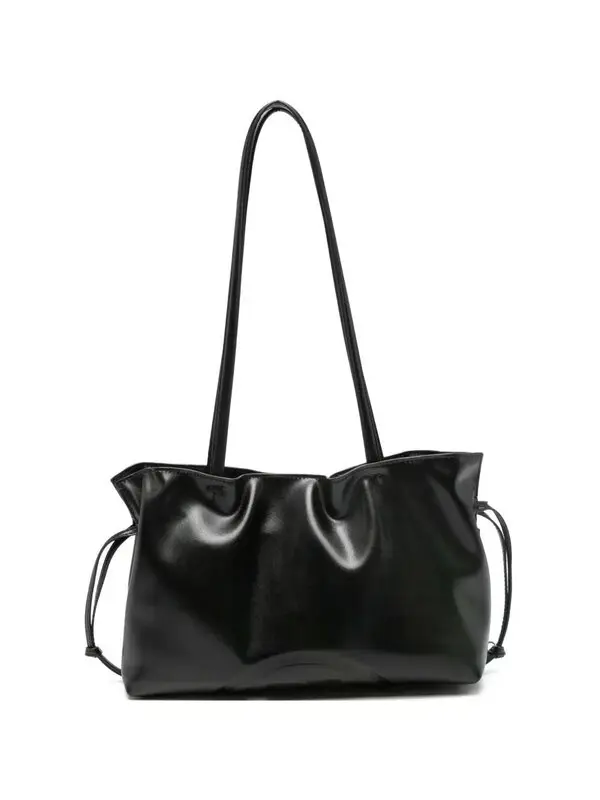 Tory Burch Ruched Drawstring Tote Bag - Black