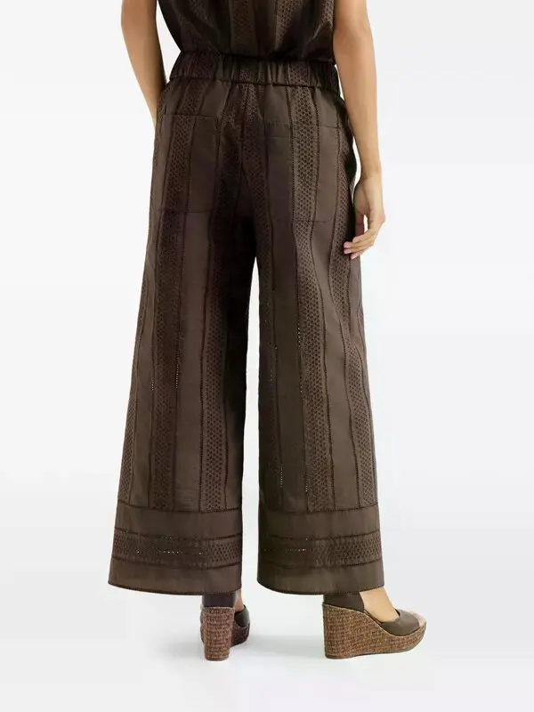 Brunello Cucinelli Techno Cotton Poplin Broderie Anglaise Track Trousers