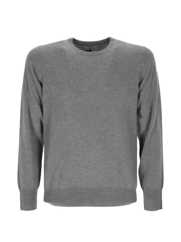 Soft Goat Knitted Crew Neck Sweater - Grey