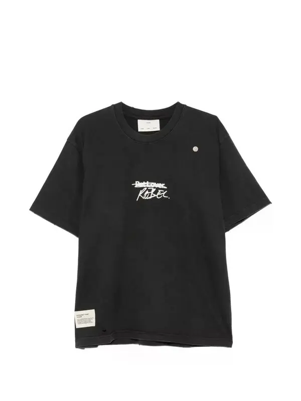 SONG FOR THE MUTE X Birkenstock Distressed-effect Logo-print T-shirt - Black