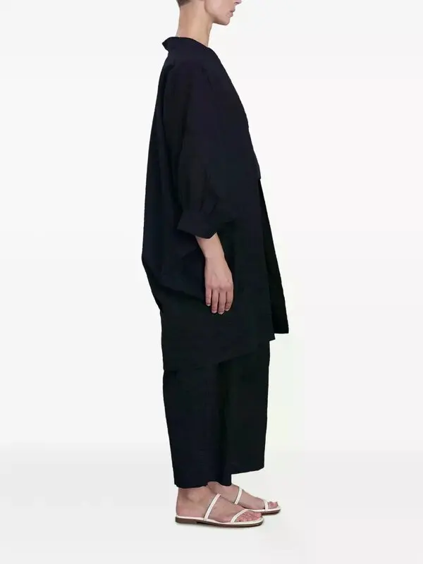 Black Crane Spoon Crinkled Oversized Jacket
