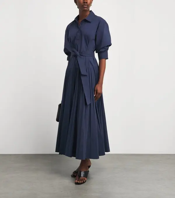 Simkhai Belted Poplin Maxi Dress - Navy