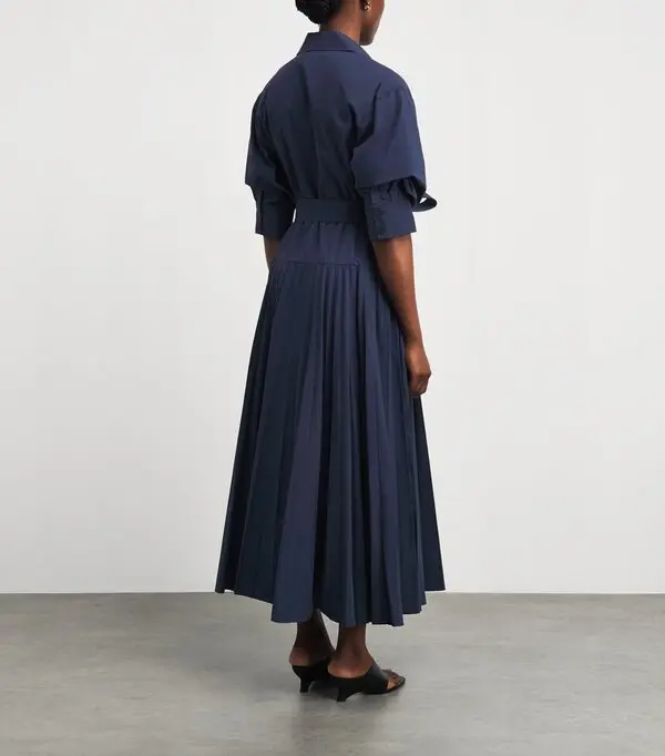 Simkhai Belted Poplin Maxi Dress - Navy