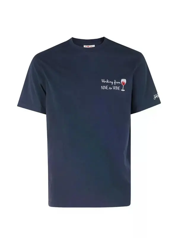 MC2 SAINT BARTH Portofino Embroidered T-shirt - Blue
