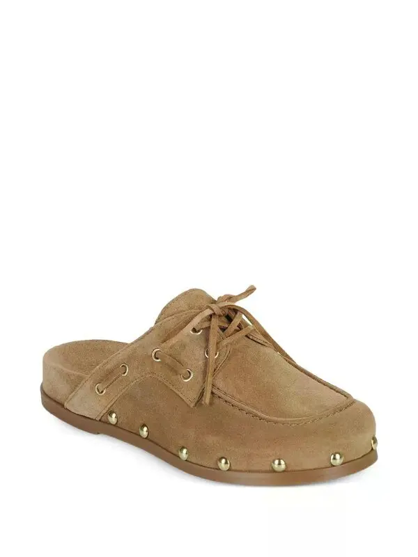 ALPE Stud-embellished Lace-up Mules