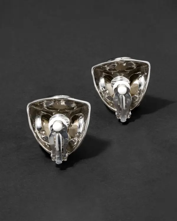 Alexis Bittar Archive Pyramid Relic Clip Earrings - Clear