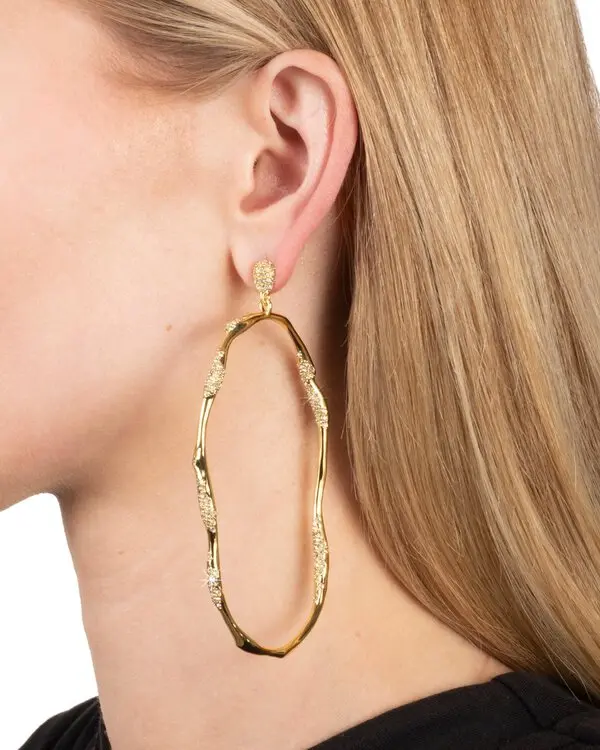 Alexis Bittar Liquid Pavé Ribbon Post Earrings
