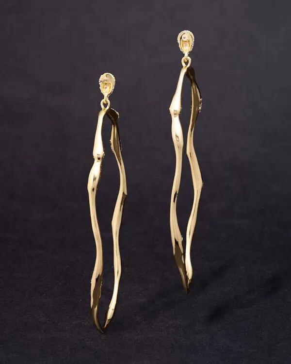 Alexis Bittar Liquid Pavé Ribbon Post Earrings
