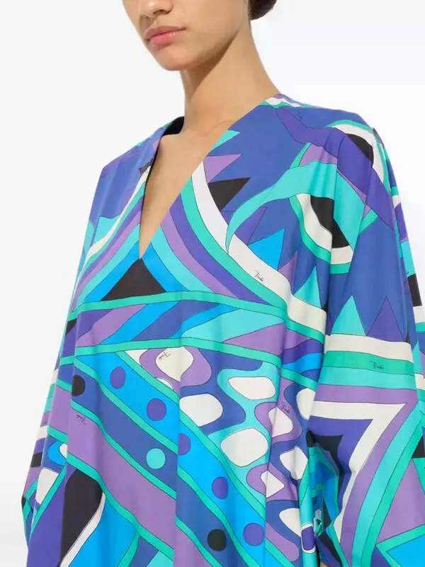 Emilio Pucci Vivara Print V-neck Kaftan