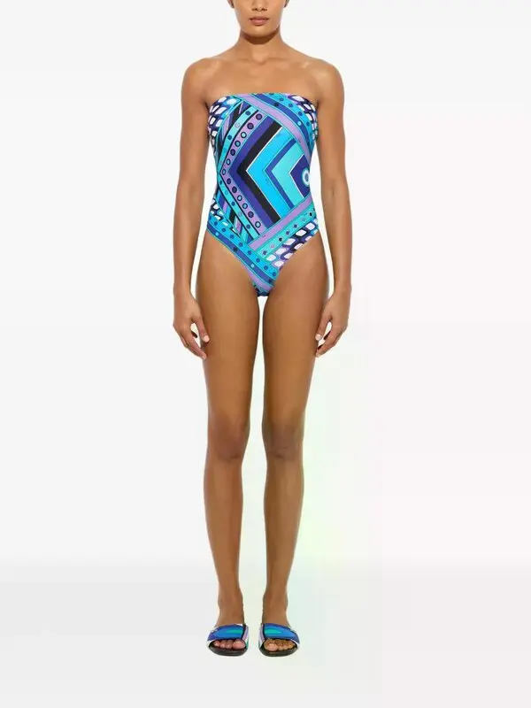 Emilio Pucci Vivara Print One-piece Swimsuit - Blue