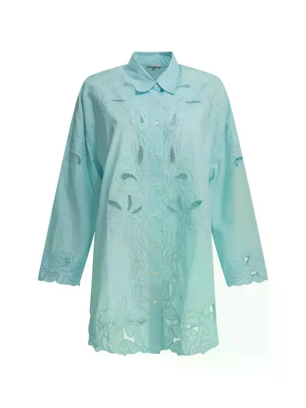 JULIET DUNN Embroidered Cut-out Shirt
