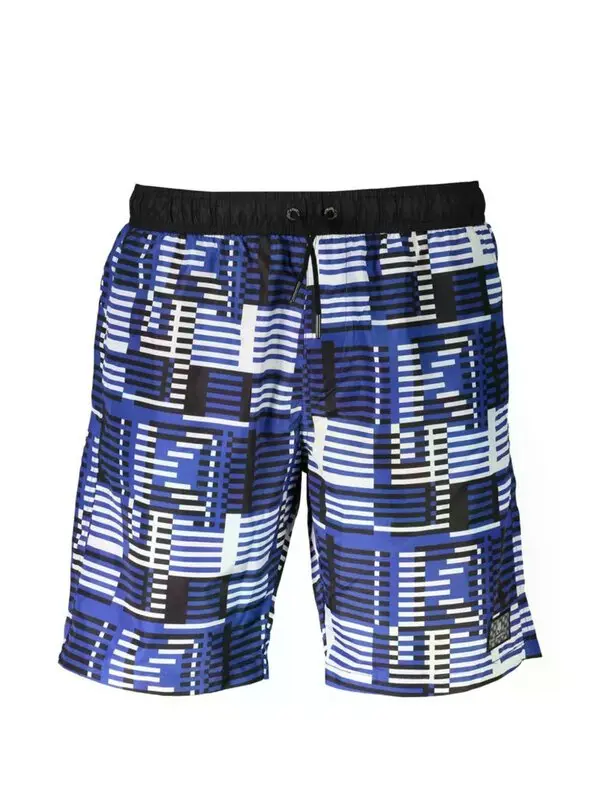 Karl Lagerfeld Geometric Pattern Drawstring Swim Shorts