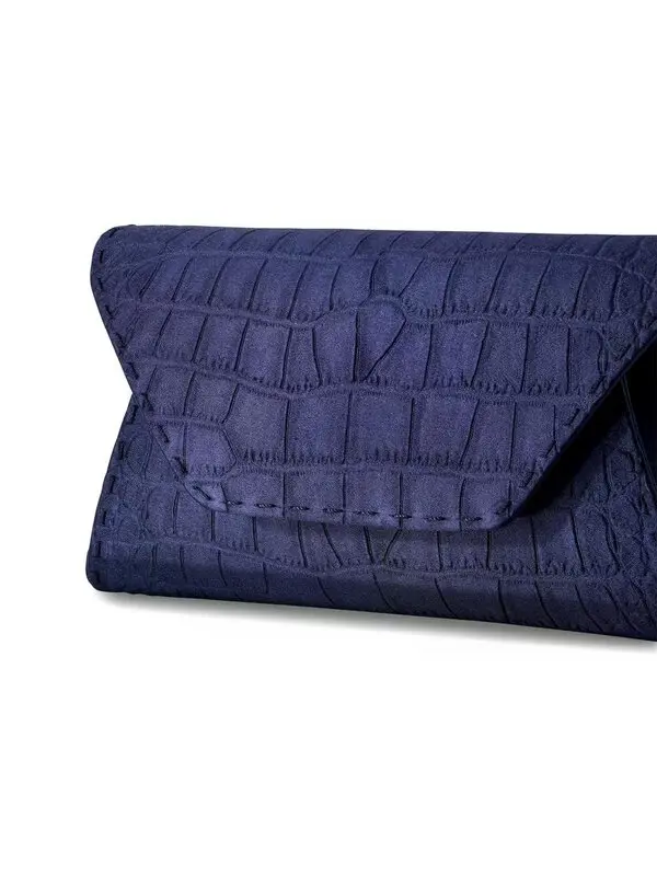 Tyler Ellis Small Eloise Crocodile-effect Clutch Bag - Blue