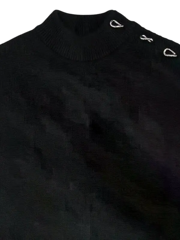 JIL SANDER Mock Neck Sweater With Shoulder Buttons