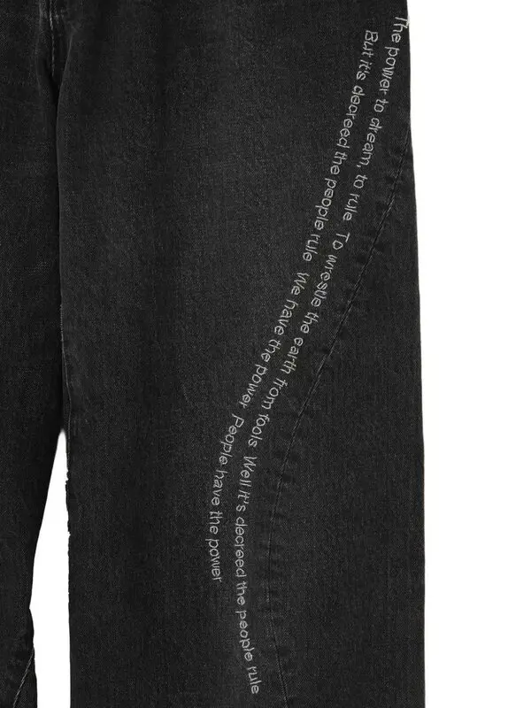 Undercover Slogan Print Panelled Jeans