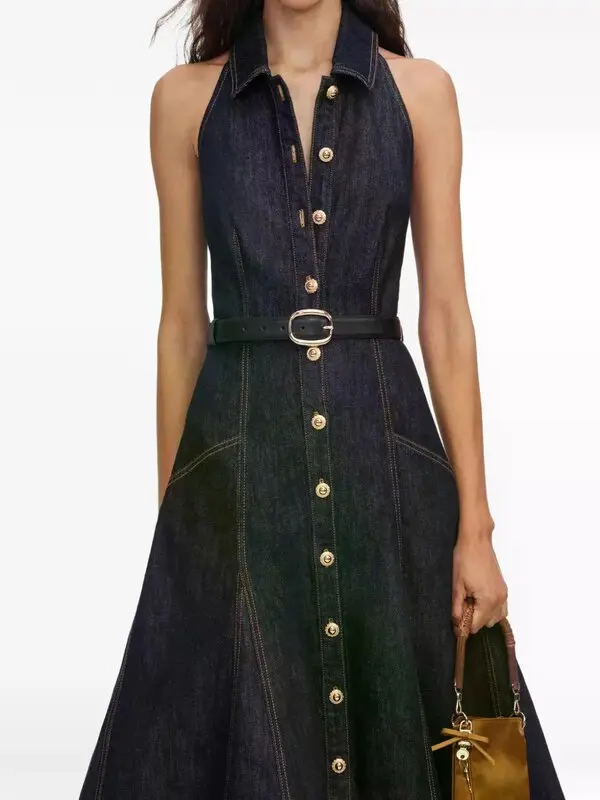 SELF-PORTRAIT Denim Midi Dress