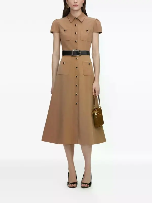 SELF-PORTRAIT Belted Button-down Midi Dress