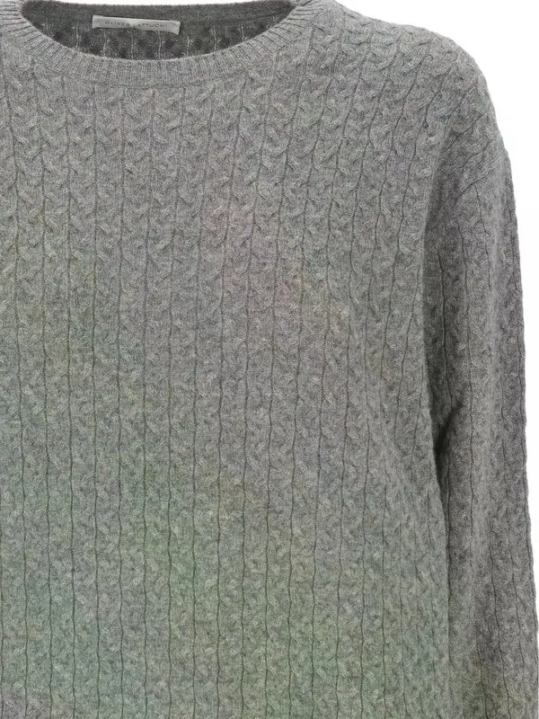 OLIVER LATTUGHI Cable Knit Cashmere Sweater