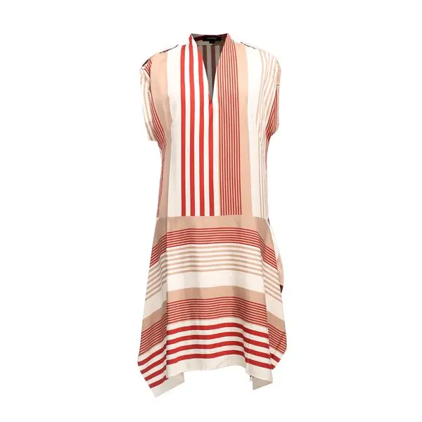 SMART AND JOY Stripe Print V-neck Dress