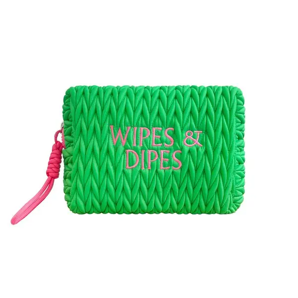 LILLY LOVES Quilted Cosmetic Bag - Green