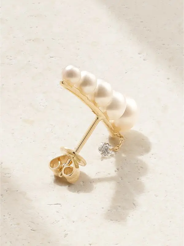 PERSEE Aphrodite 18-karat Pearl And Diamond Single Earring