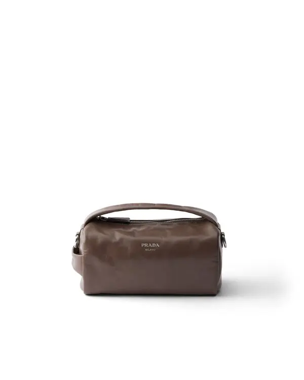 Prada Leather Shoulder Bag - Grey