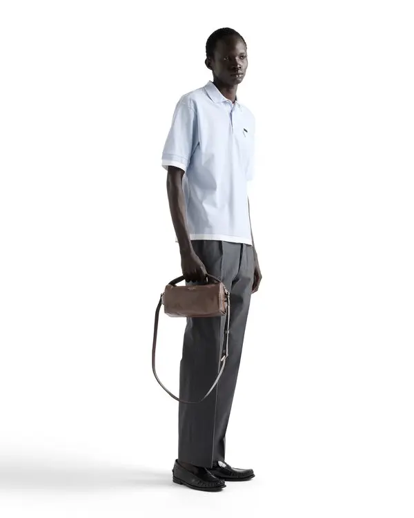 Prada Leather Shoulder Bag - Grey