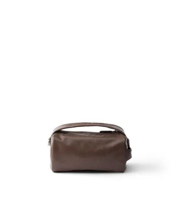 Prada Leather Shoulder Bag - Grey