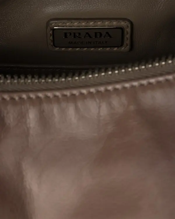 Prada Leather Shoulder Bag - Grey