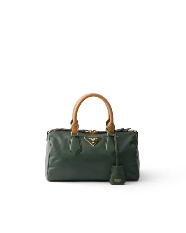 Prada Evasion Small Leather Top-handle Bag - Green