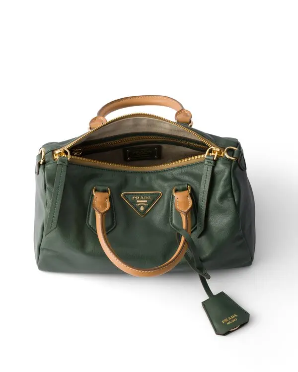 Prada Evasion Small Leather Top-handle Bag - Green