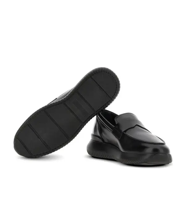 Hogan Leather Penny Bar Loafers