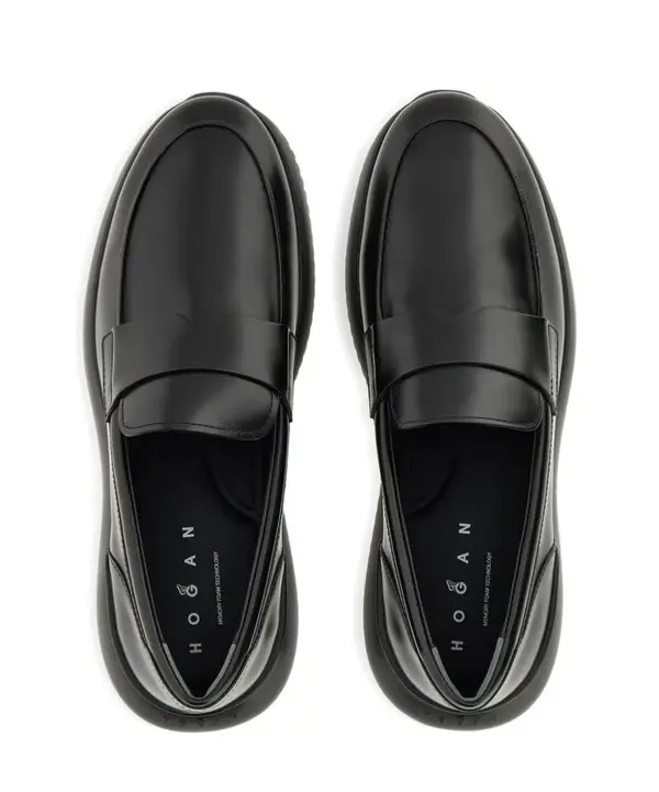 Hogan Leather Penny Bar Loafers