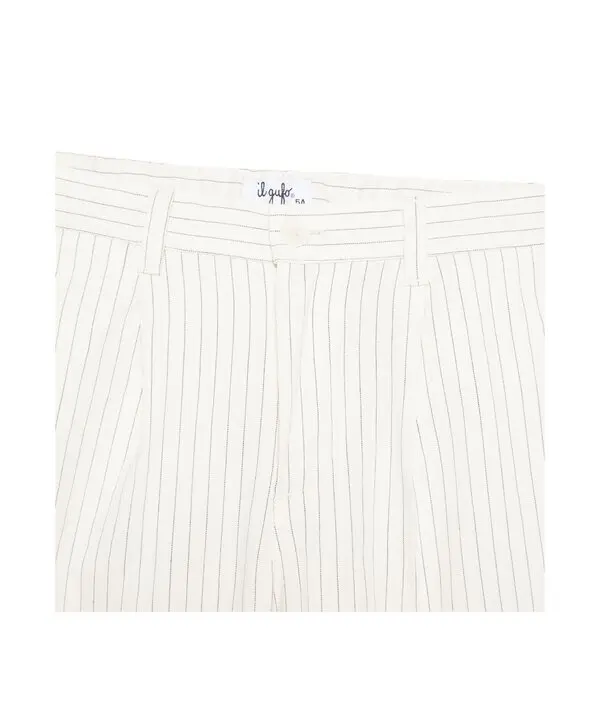 IL GUFO Pinstriped Straight Leg Tailored Trousers