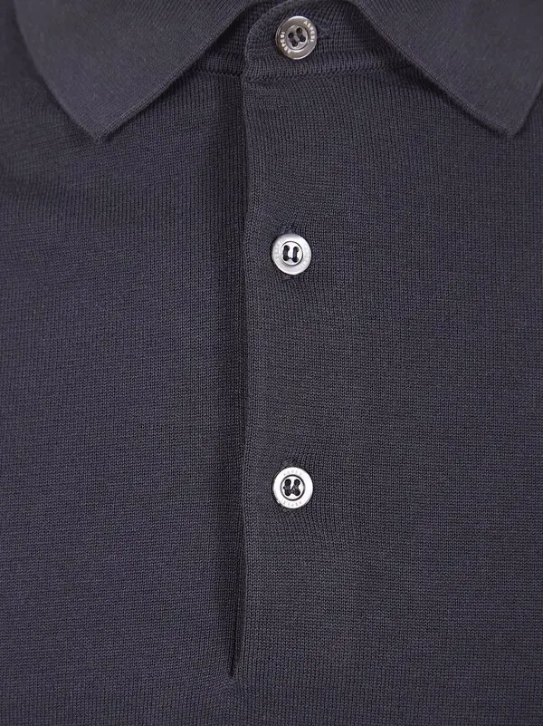 Aspesi Short-sleeve Buttoned Polo Shirt - Black