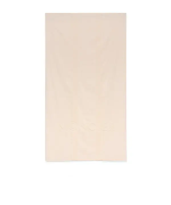 Moncler Logo Cotton Beach Towel - Light Beige