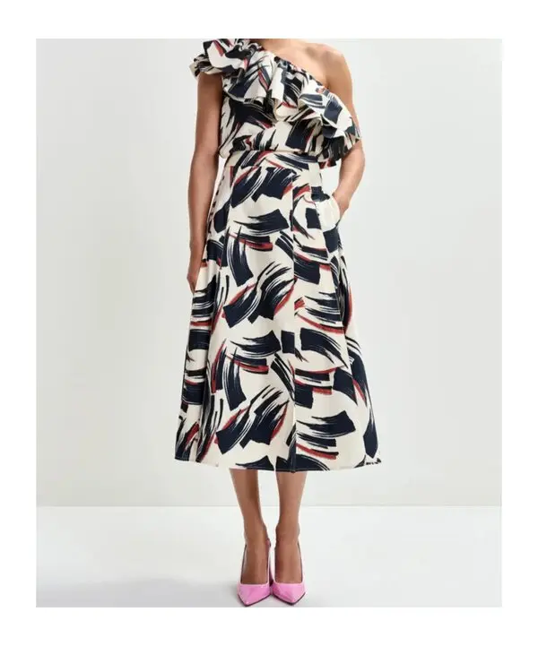 Essentiel Antwerp Printed A-line Midi Skirt