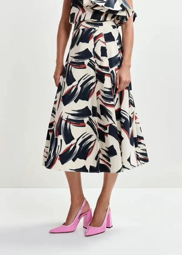 Essentiel Antwerp Printed A-line Midi Skirt
