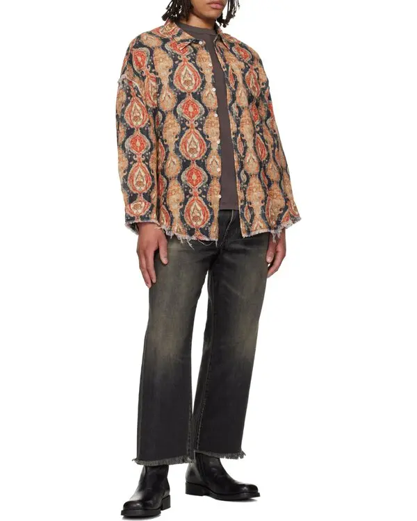 R13 Shredded Seam Patterned Shirt