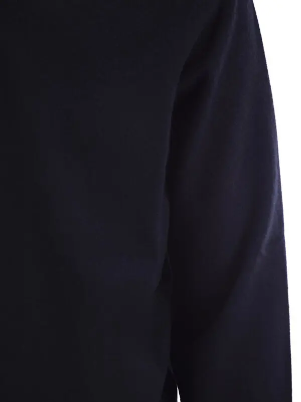 Brunello Cucinelli Half-zip Ribbed Knit Polo Shirt - Navy Blue